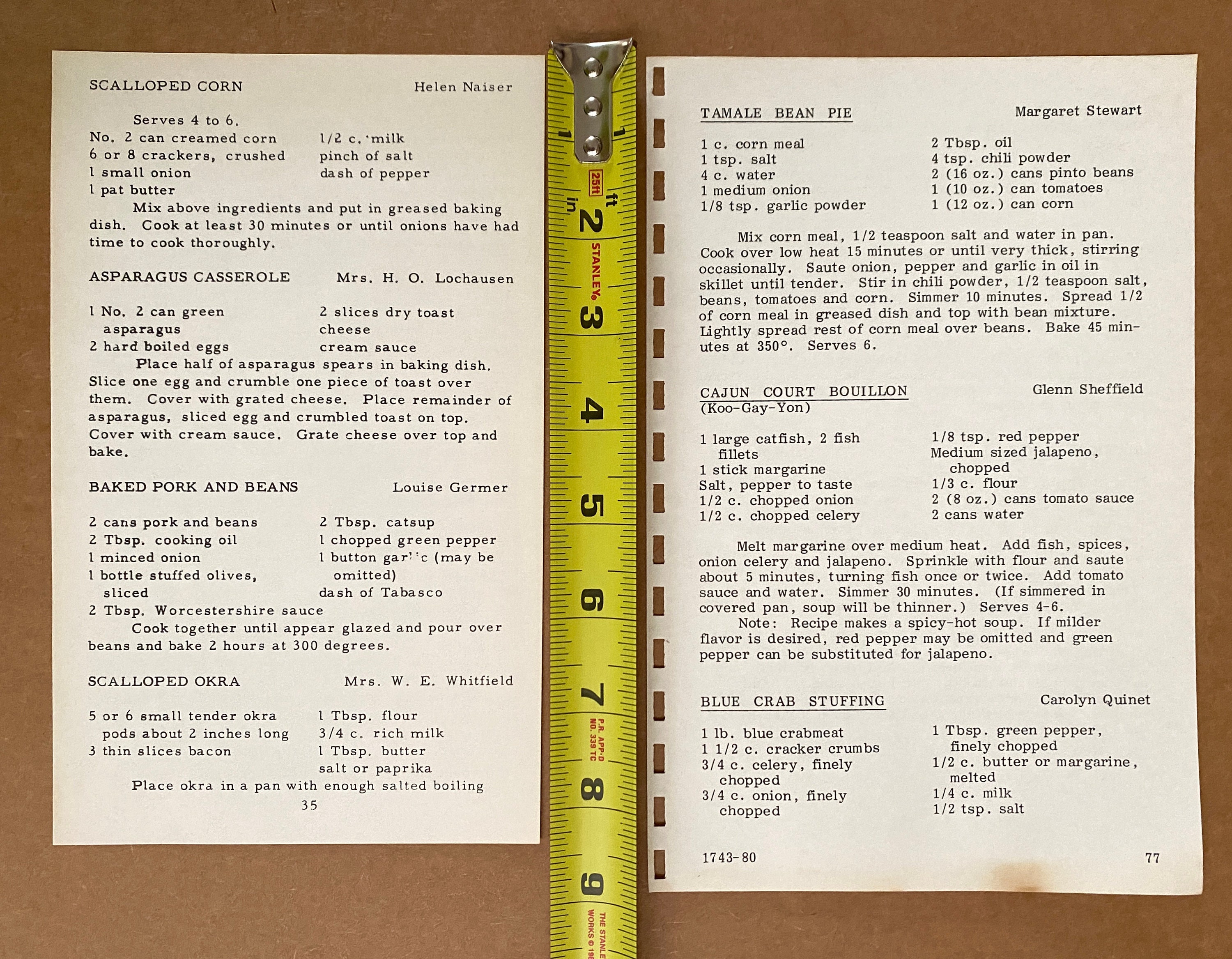 Vintage Cookbook Recipe Pages 1960s -1990s Cook Book Ephemera Paper ...