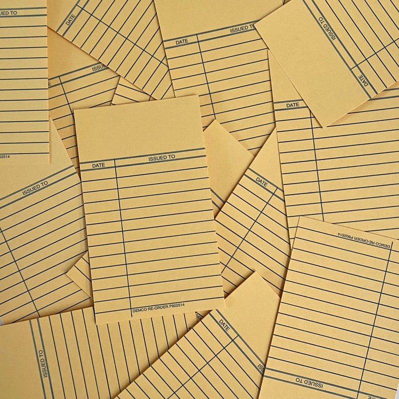 Blank Library Cards - Etsy