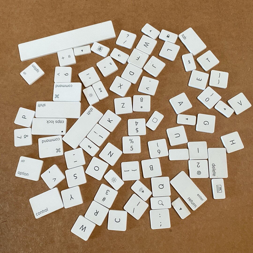 Loose Thin White MAC Apple Keyboard Keys 77 Pieces for Crafts - Etsy