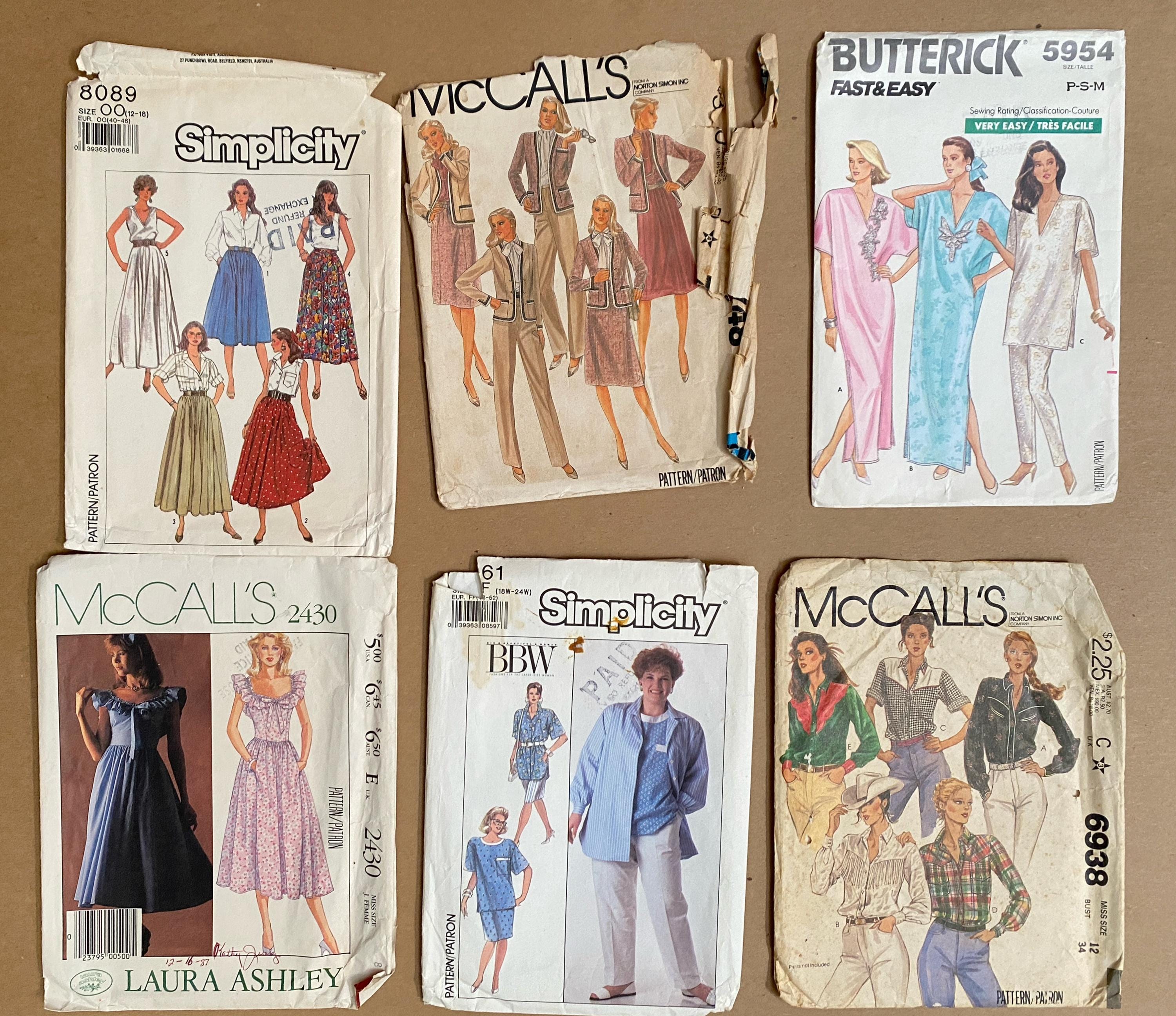 Empty Sewing Pattern Envelopes Vintage 80s Ephemera for Junk Journal ...