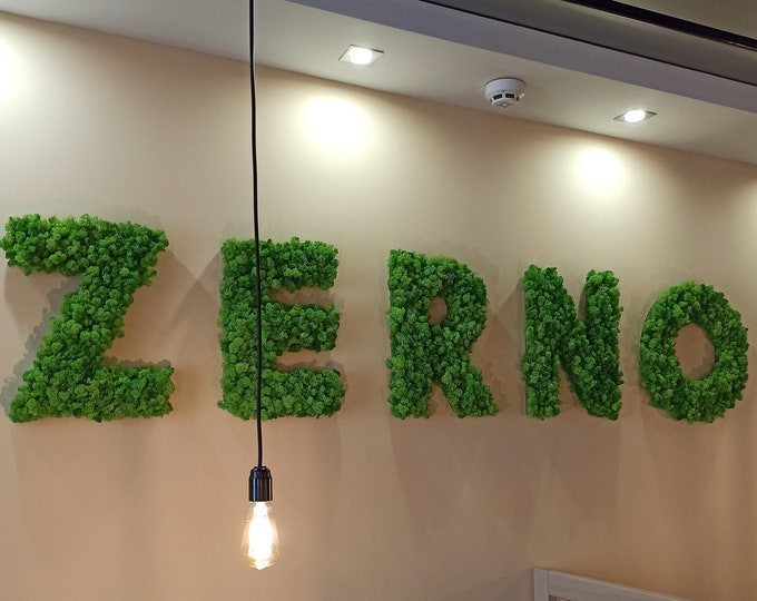 Custom Moss Letter, Moss Logo Sign, Preserved Moss Art Frame, Moss Wall ...