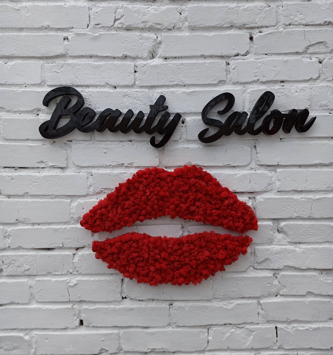 Custom Beauty Salon Logo, Beauty Salon Décor, Lips Logo, Makeup Room ...