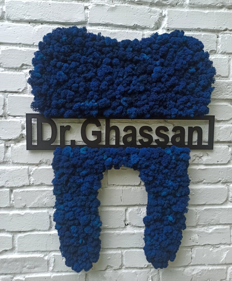 Wall Moss Tooth Dentist Office Sign Vertical Moss Art - Etsy