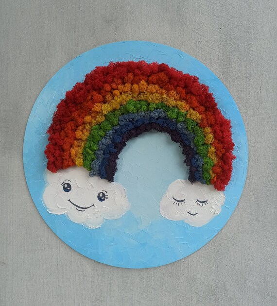 Rainbow Wall Decor Rainbow and Clouds Kids Room Decor - Etsy