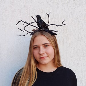 Halloween Crow Fascinator, Raven Fascinator Headband, Raven Bird ...