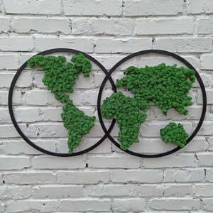Moss World Map Preserved Moss Wall Housewarming Gift 5th - Etsy