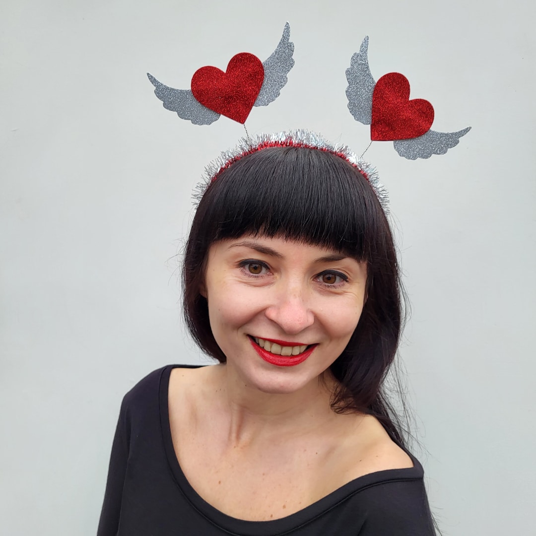 Cupid Headband, Red Heart With Wings Angel,amour,cupidon, Valentines ...