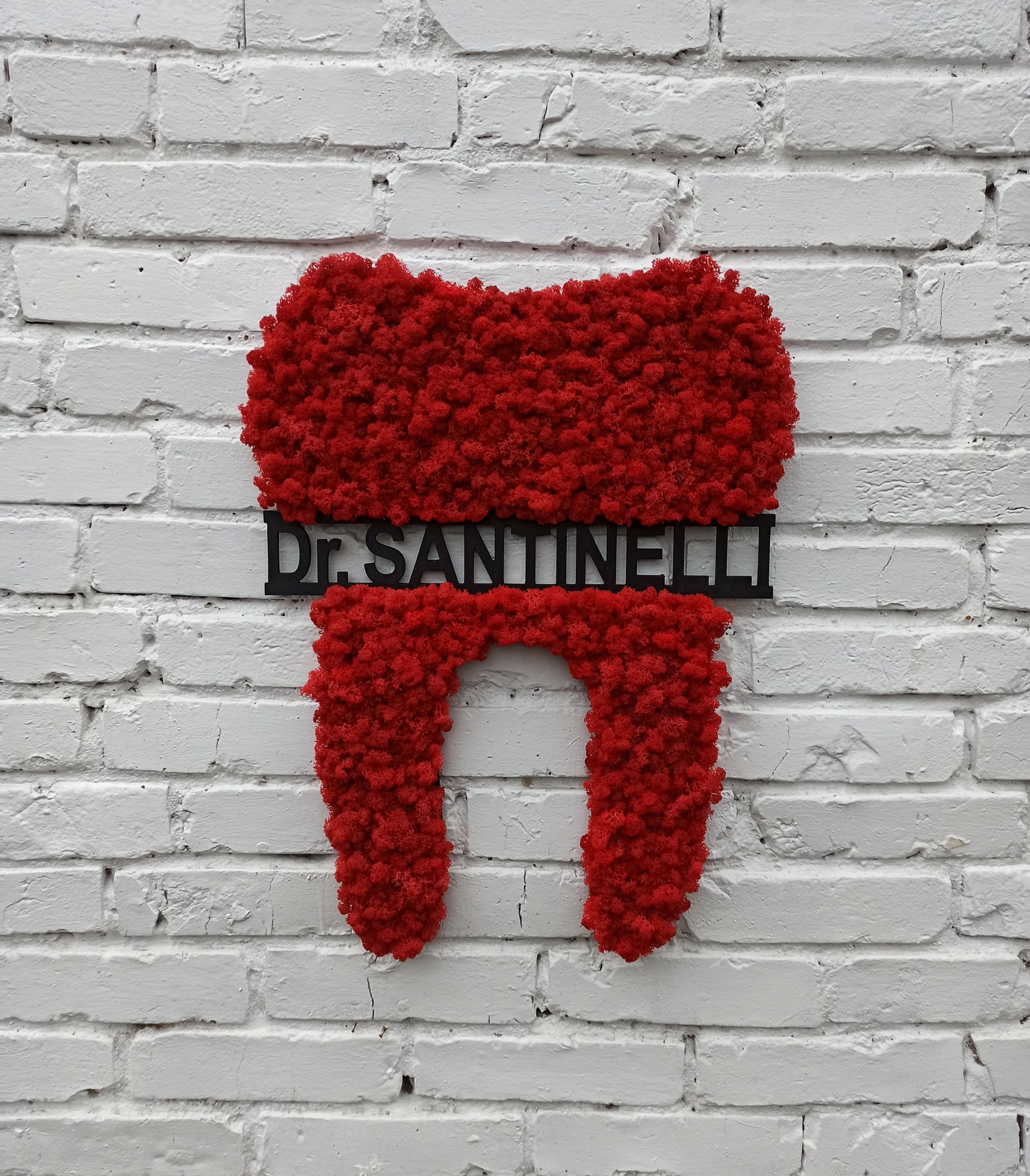 Wall moss tooth Dentist office sign Vertical moss art | Etsy