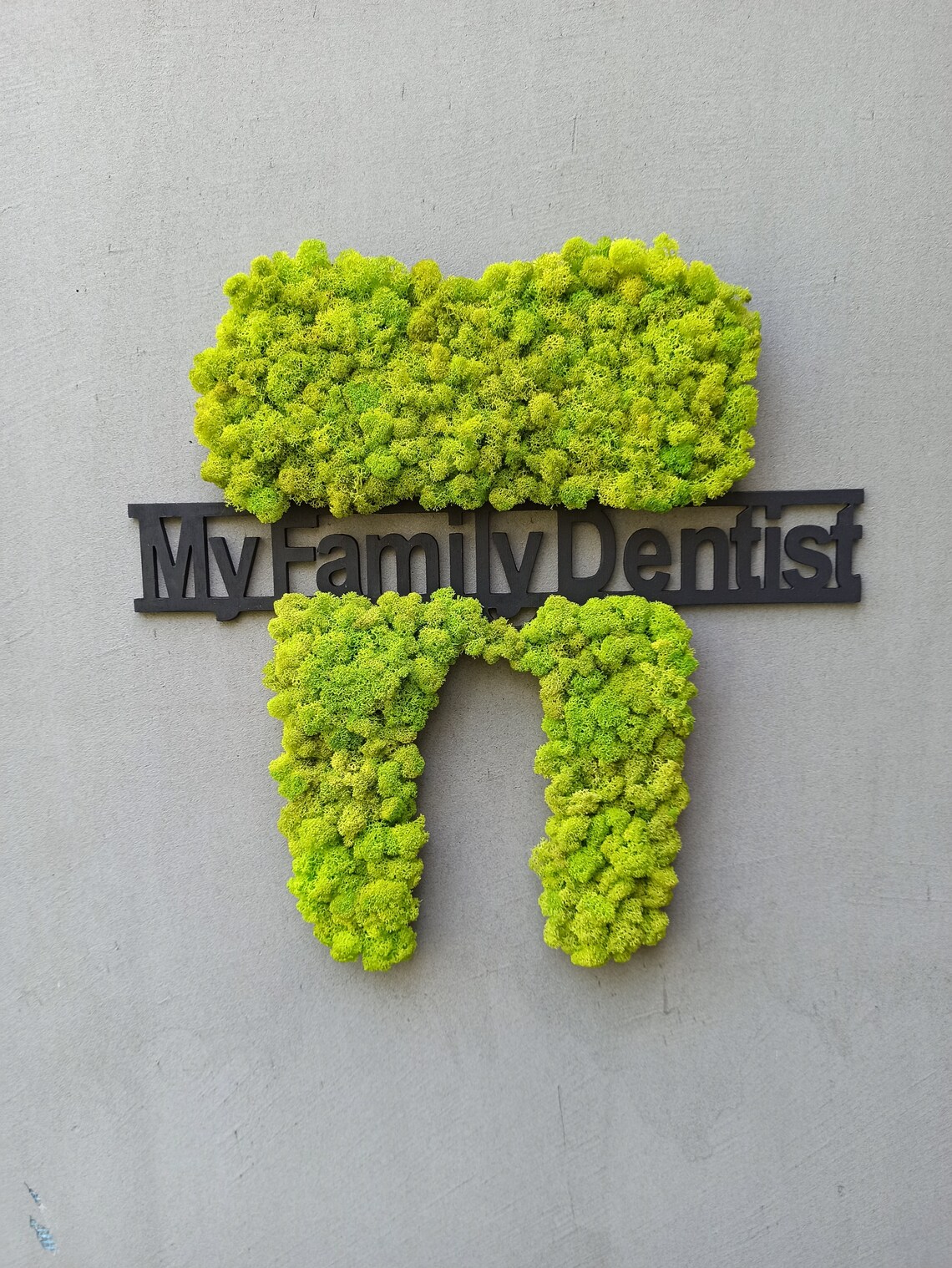 Wall moss tooth Dentist office sign Vertical moss art | Etsy