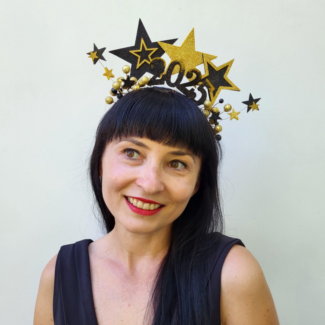 Glitter 2025 Stars Headband, New Years Eve Headband, 2025 Party Crown ...