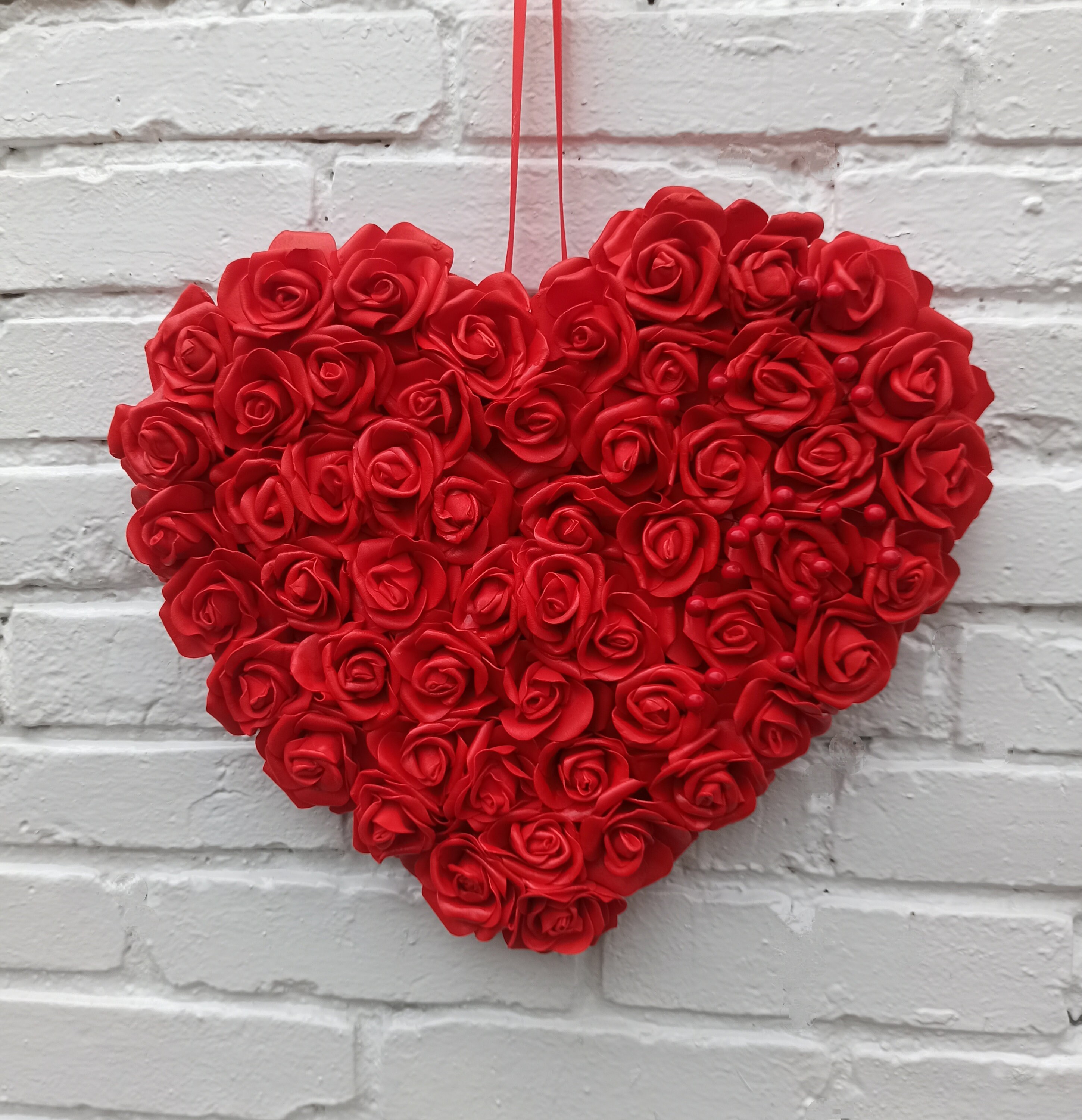 Red Rose HEART WREATH Valentine Wreath Heart Heart Shaped - Etsy
