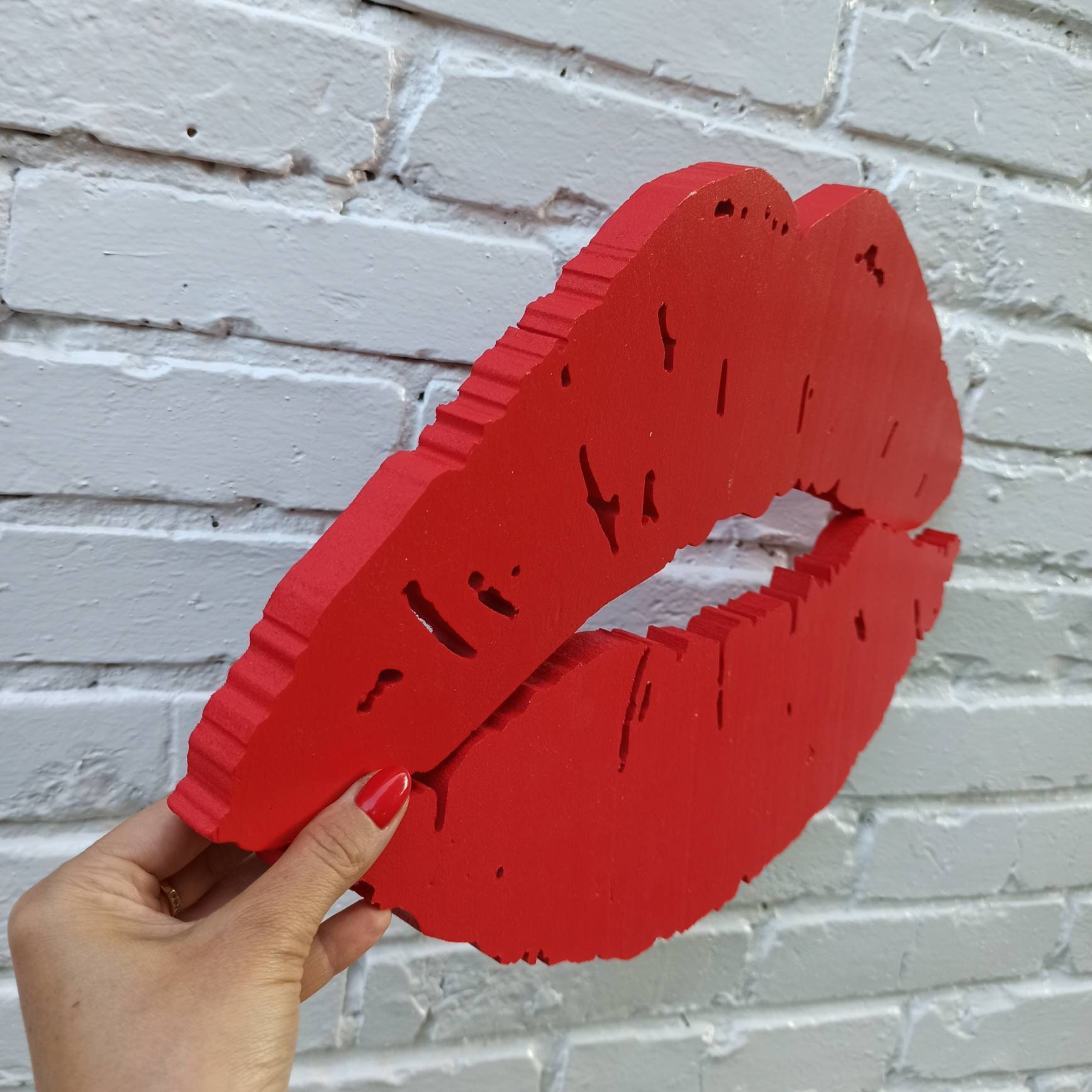 Red Lips Wall Art Wall Hanging Lip Wall Decor Beauty Studio | Etsy