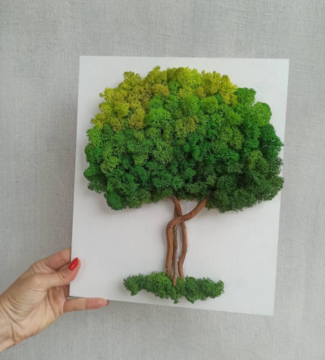 Tree of Life Moss Wall Art, Green Moss Wall Art, Green Moss Tree, Moss ...