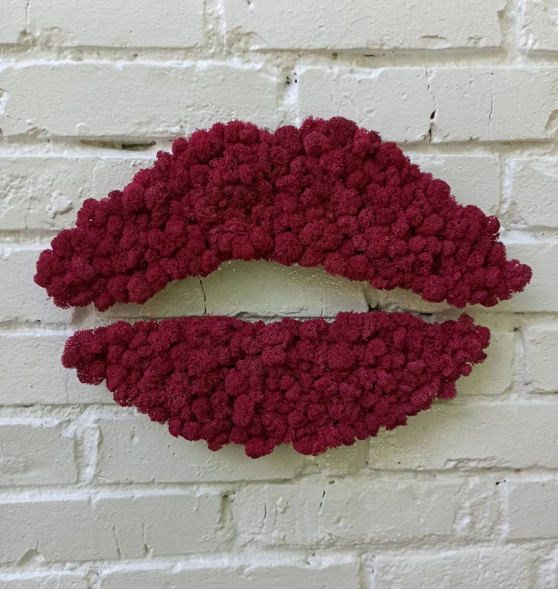 Red Moss Lips Wall Art Beauty Studio Decor Salon Decor Wall | Etsy