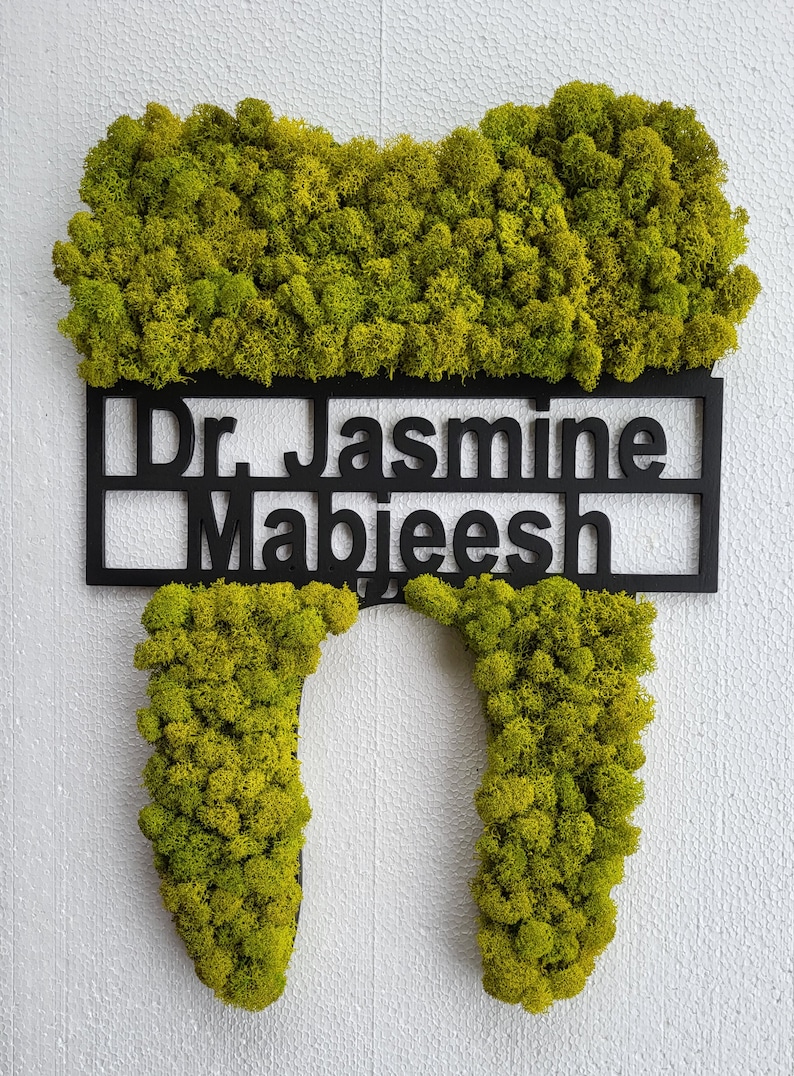 Wall Moss Tooth Dentist Office Sign Vertical Moss Art - Etsy