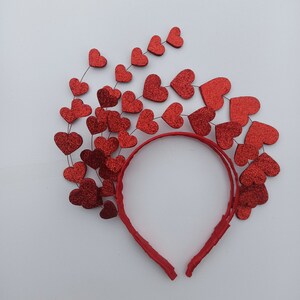 Valentine Day Red Heart Crown Glitter Holiday Headband Queen of Hearts ...