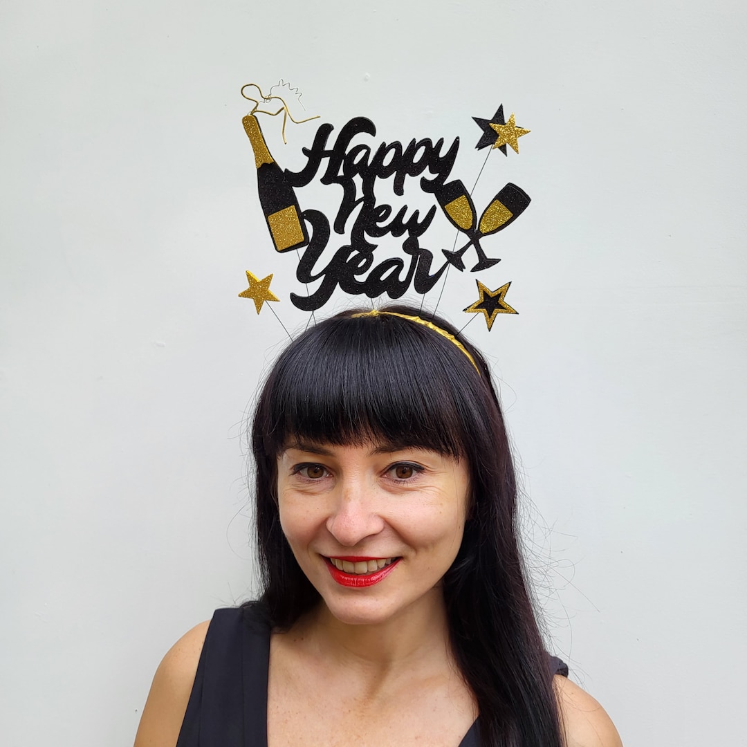 Glitter Happy New Year Headband New Years Eve Headband 2024 - Etsy