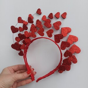 Red Heart Crown Glitter Valentines Headband Valentines Adult Party ...