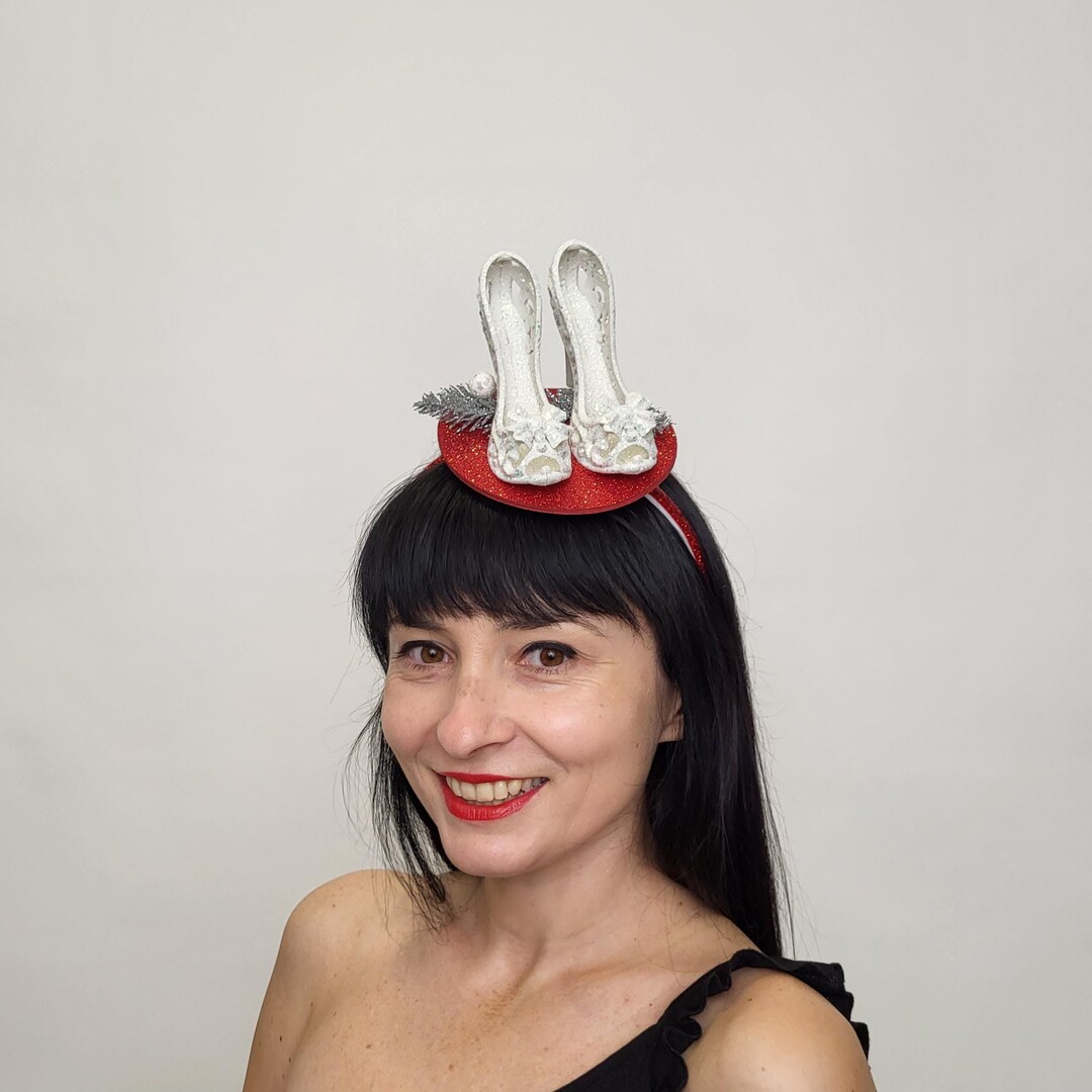Glam and Chic Glitter Christmas Fascinator Headband for Women ...