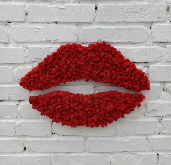 Red Moss Lips Wall Art Beauty Studio Decor Salon Decor Wall | Etsy