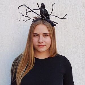 Halloween Crow Fascinator, Raven Fascinator Headband, Raven Bird ...