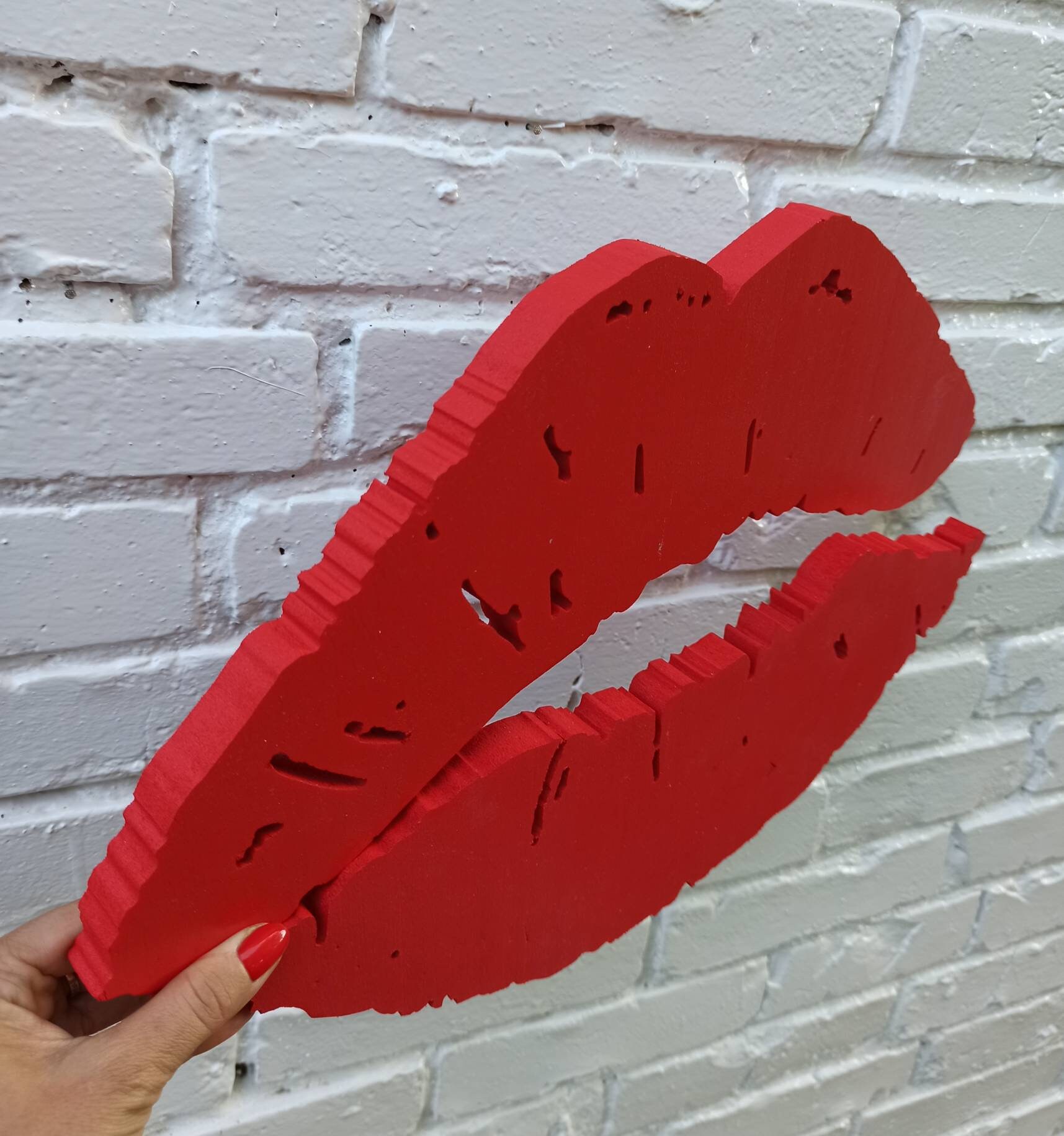 Red Lips Wall Art Wall Hanging Lip Wall Decor Beauty Studio | Etsy