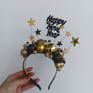 Glitter Happy New Year Headband, Ornament Headband, New Year Party ...