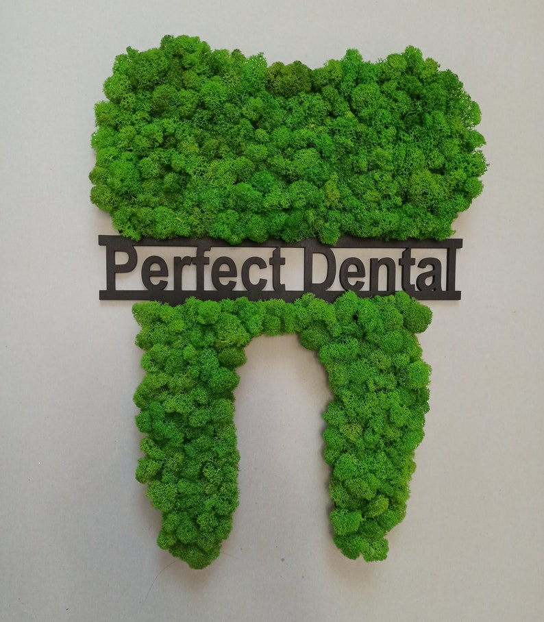 Wall Moss Tooth Dentist Office Sign Vertical Moss Art - Etsy