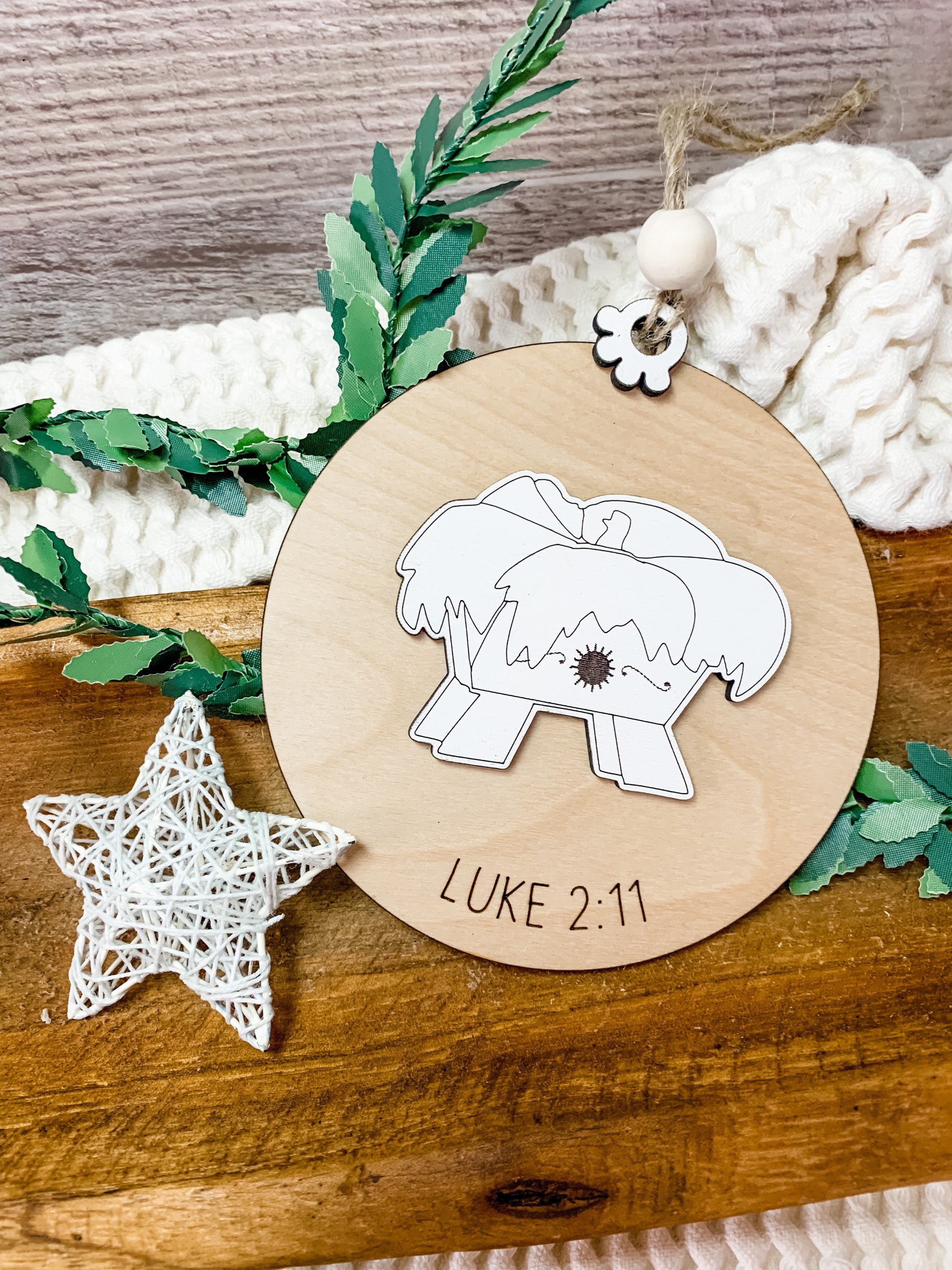 Nativity Countdown Ornament Set | 12 Days of Christmas, Wooden - Etsy