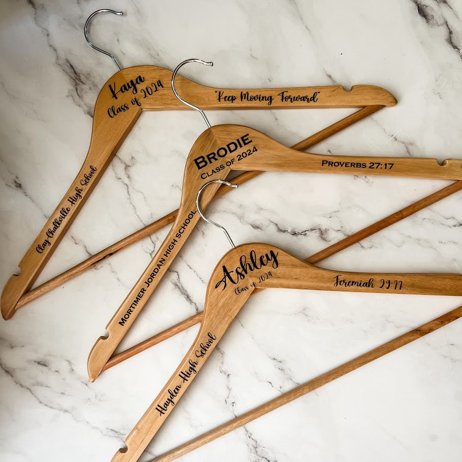 2026 Graduation Personalized Wooden Hanger - Custom Engraved Clothing ...