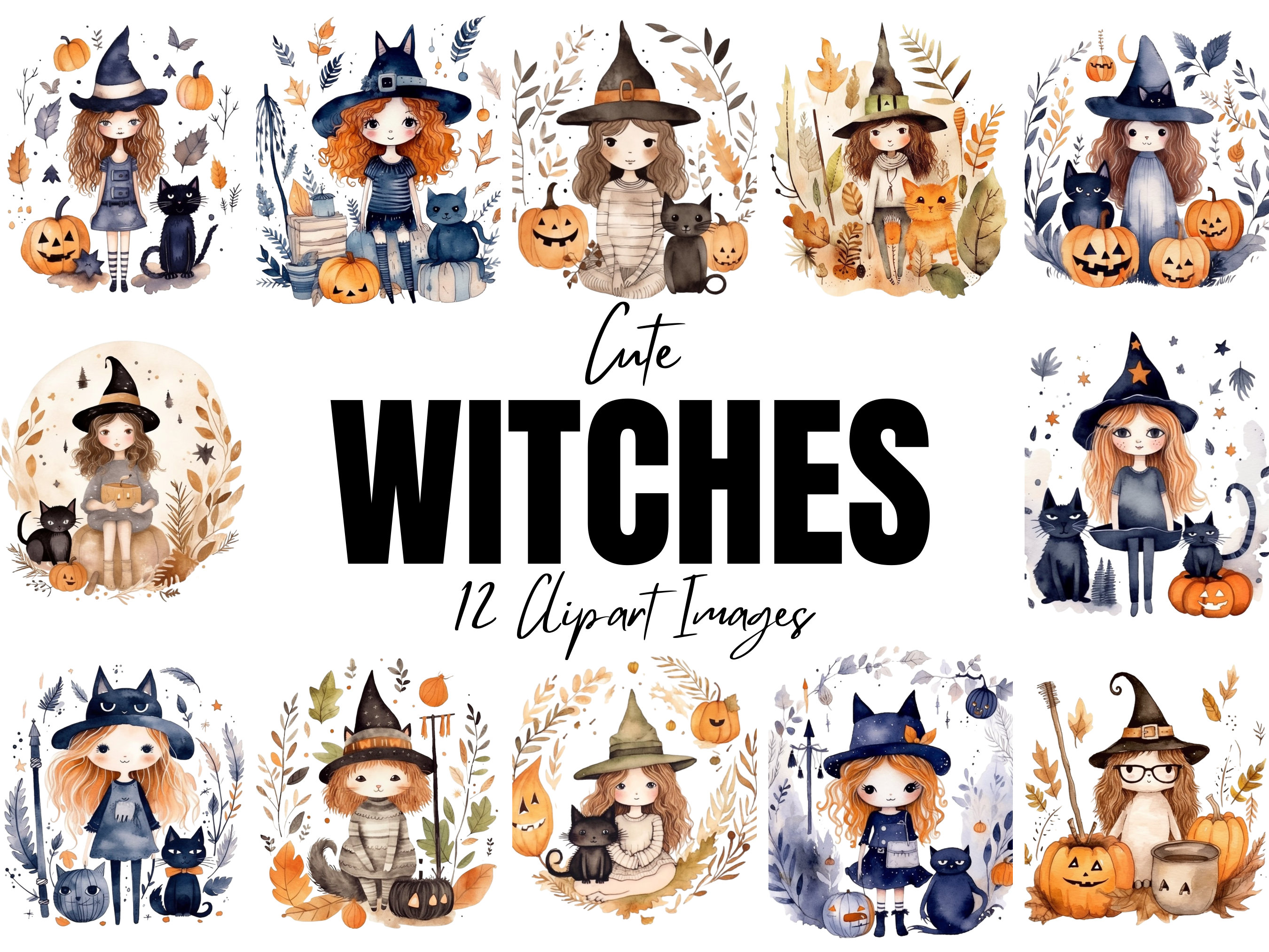 Cute Witches Clipart