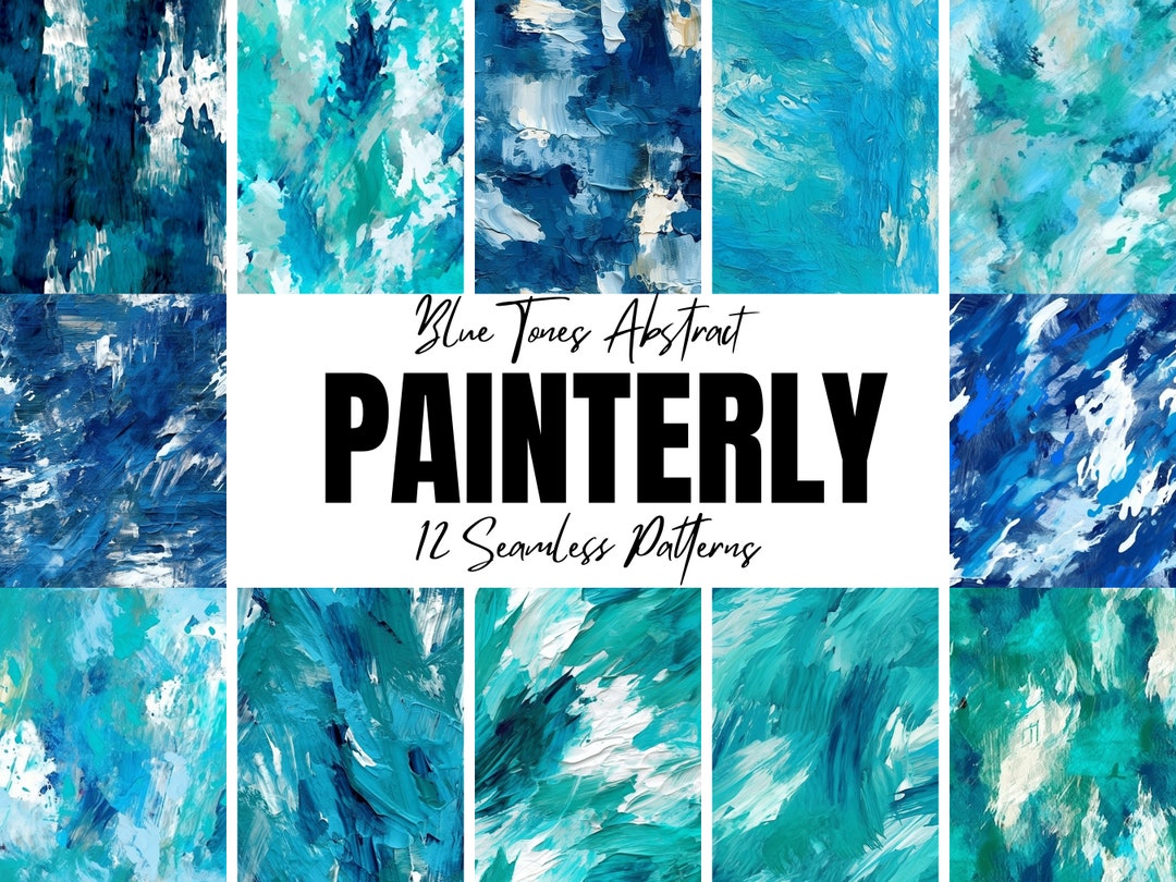 Acrylic Painting Repeating Patterns Abstract Clipart Painterly Blue ...