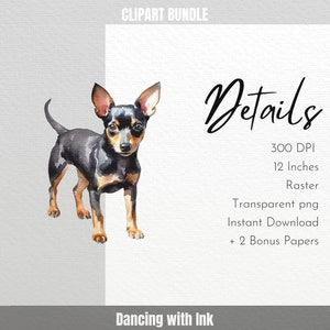 Miniature Pinscher Clipart Set Mini Pin Zwergpinscher Digital ...