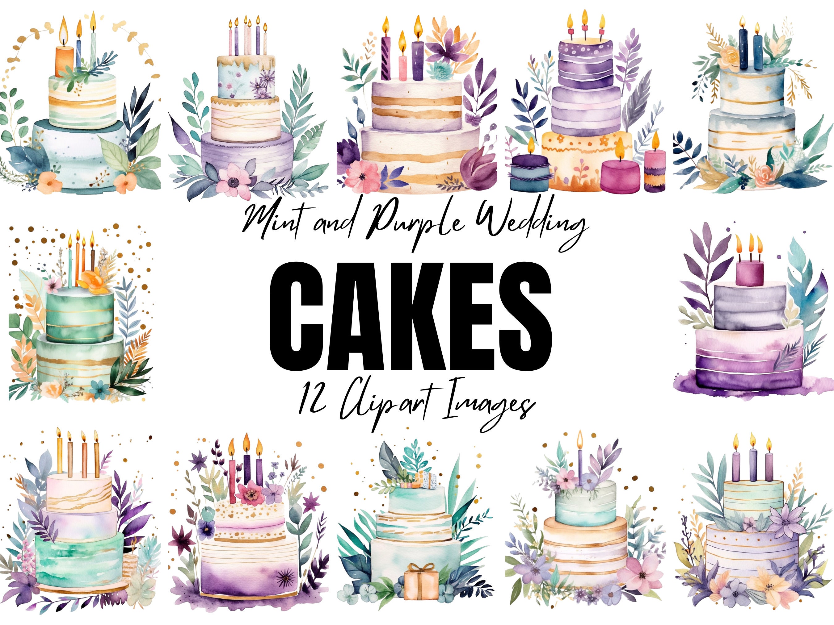 Purple Wedding Cake Clip Art