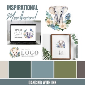 Elephants Clipart Set Teal and Purple Digital Png Illustration Bundle ...