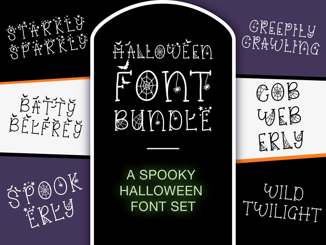 Halloween Font Bundle .OTF Typeface Spooky Scary Creepy Letters Magical ...