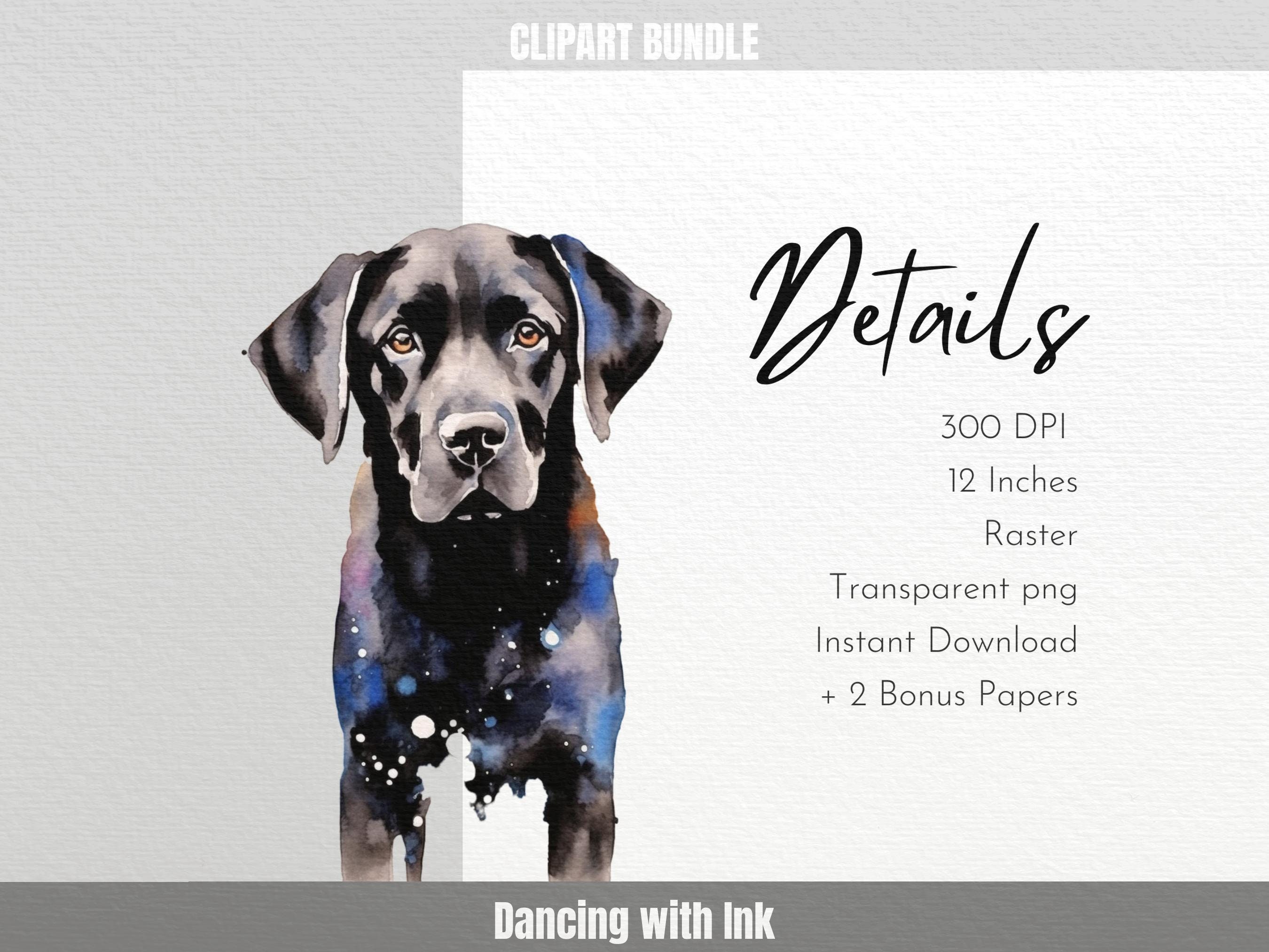 Black Labrador Clipart Set Lab Retriever PNG Dog Breed Face Clip Art ...