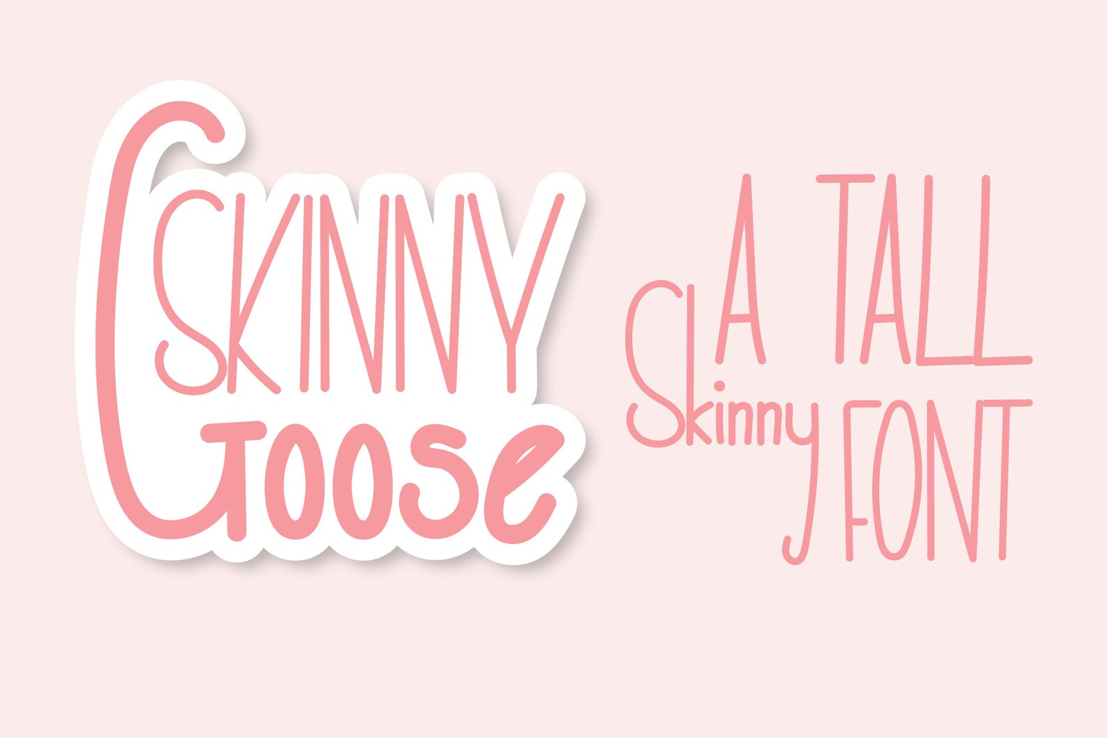 Tall Hand Lettered Font Skinny Goose .OTF Typeface | Etsy