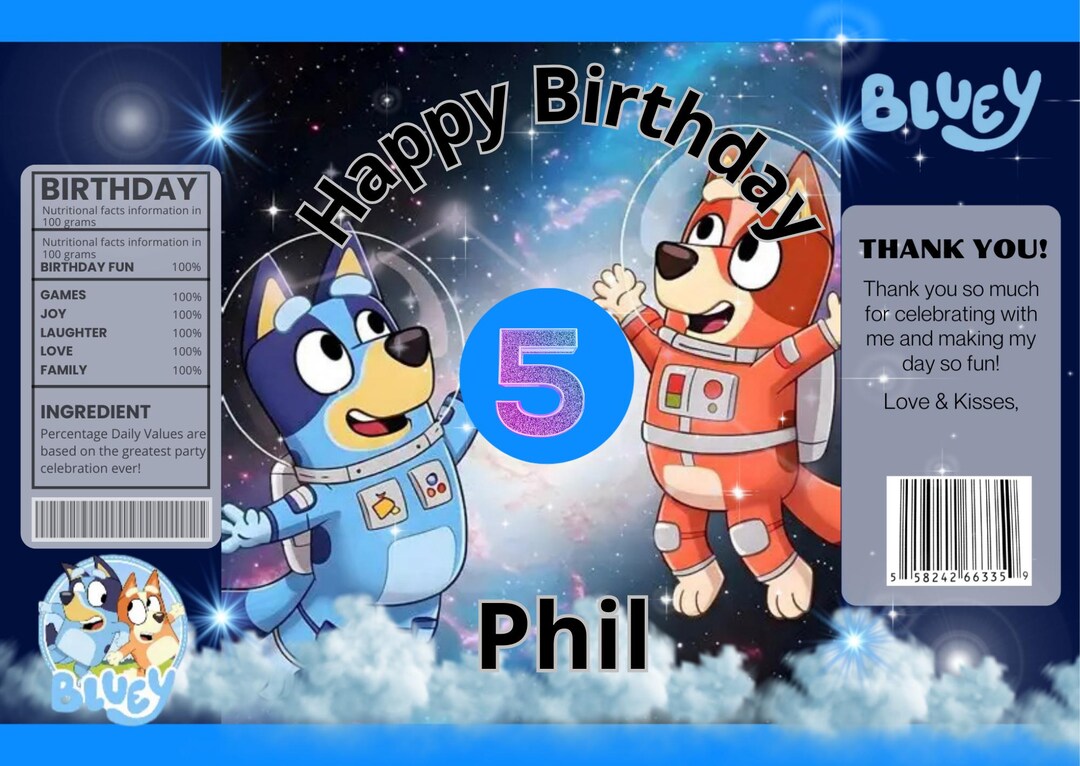 Bluey Chip Bag Label Digital Download - Etsy
