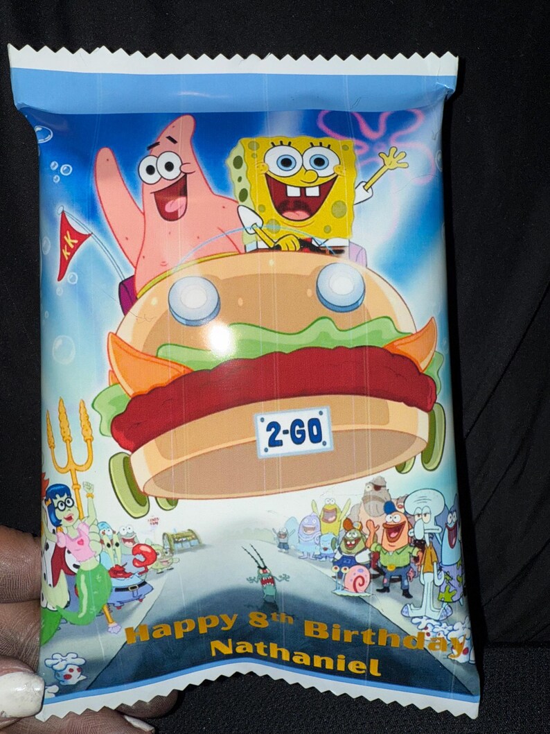 Spongebob Chip Bag Label Digital - Etsy