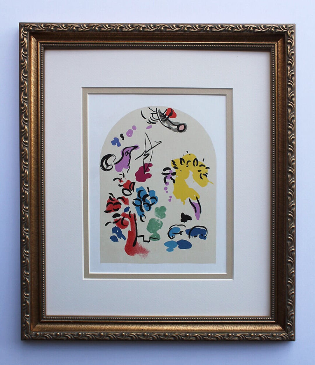 1962 CHAGALL Religious Color Lithograph JOSEPH Gallery FRAMED ...