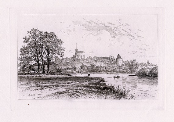 Edwin Hull Wedding SIGNED Edward HULL 1800s Antique Print "oxford From