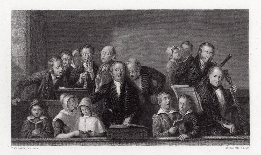 Thomas WEBSTER 1800s Detailed Engraving "the Village Choir ...