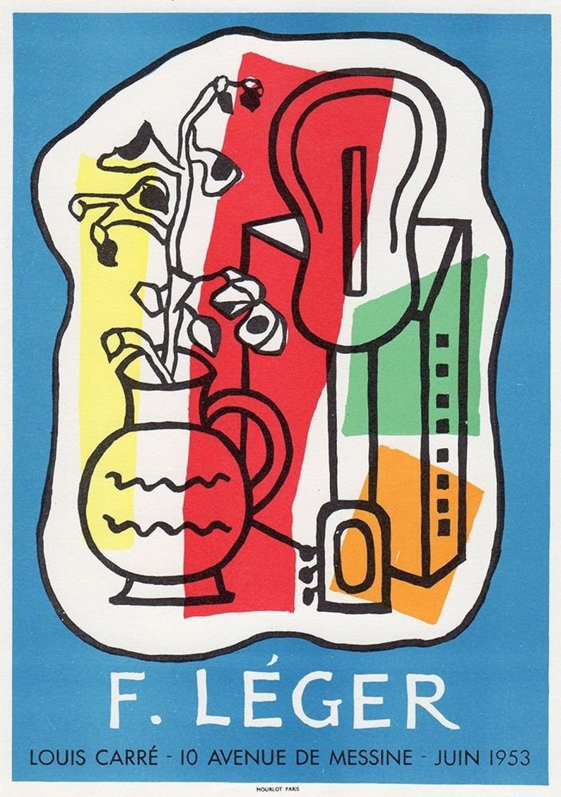 Fernand LEGER Galerie Exhibition Poster "composition Leger" Custom ...