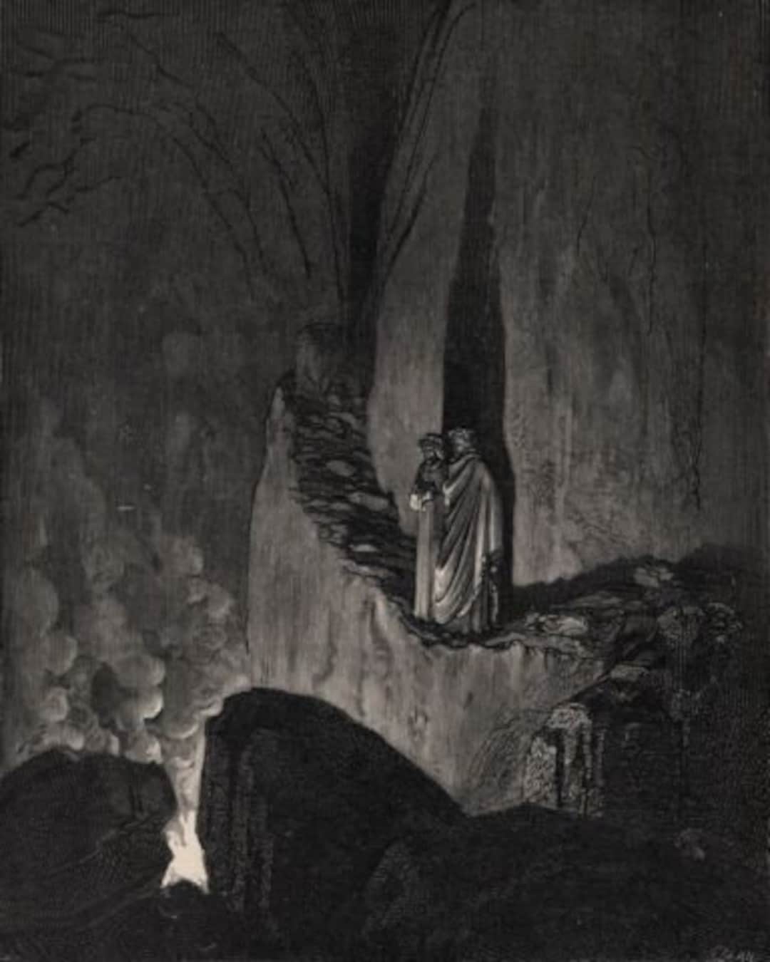 1800's Gustave Dore Divine Comedy Woodcut "the Sin of Fraud" SIGNED ...