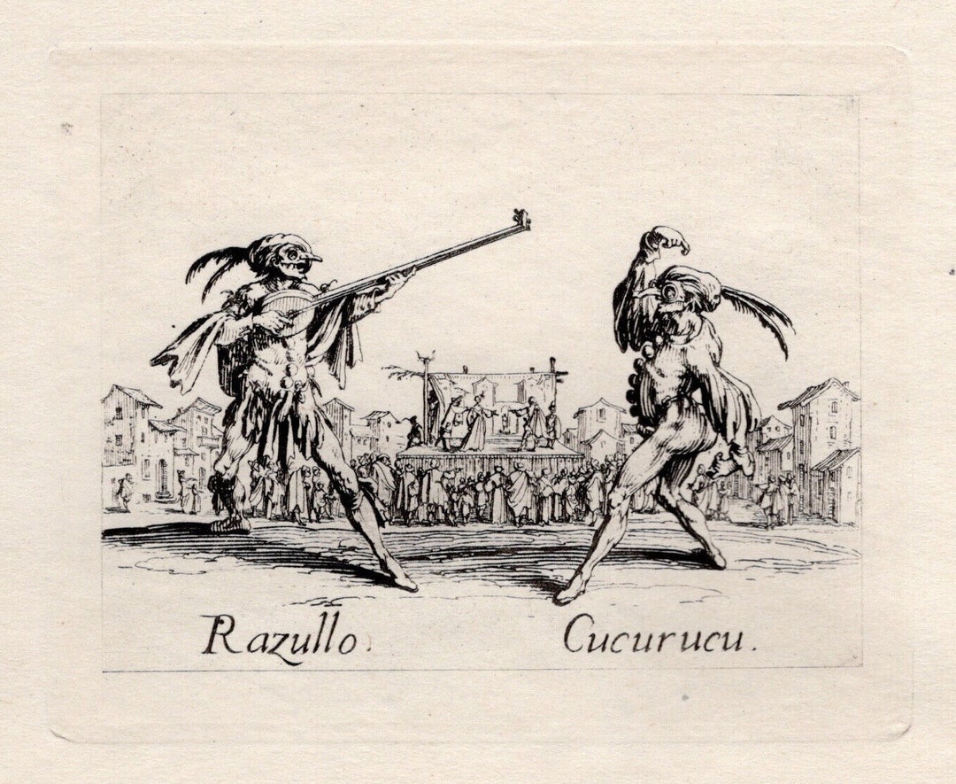 1920 Jacques CALLOT Engraving comedic Dancers LIMITED Gallery FRAMED ...