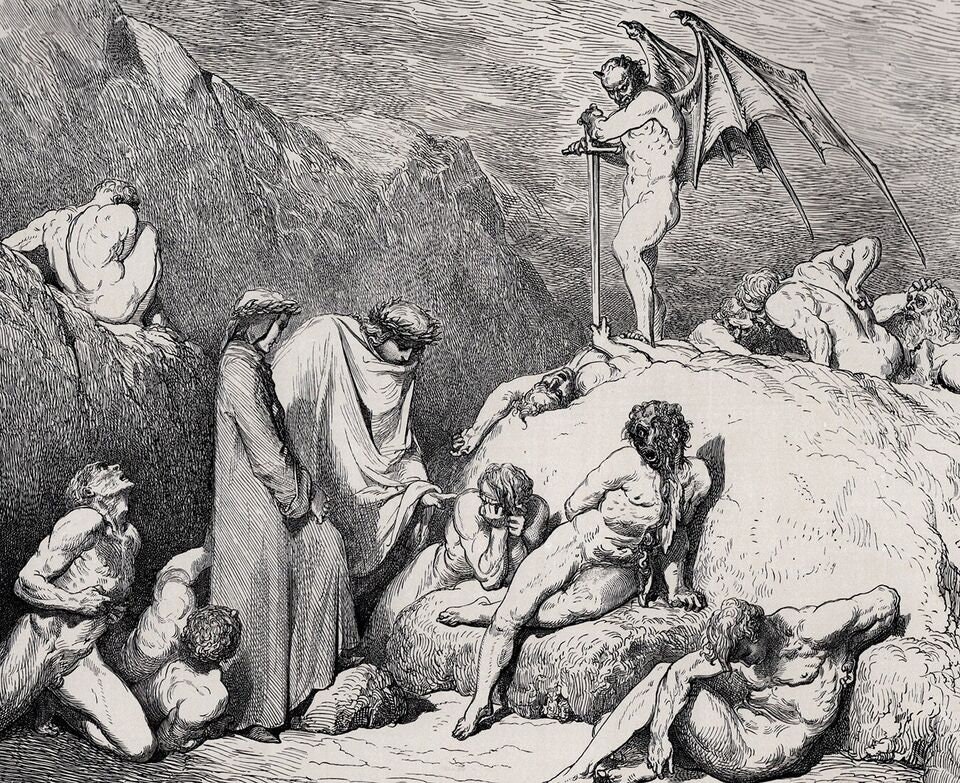1800s Gustave DORE Divine Comedy Woodcut "Suffering Souls" Gallery ...