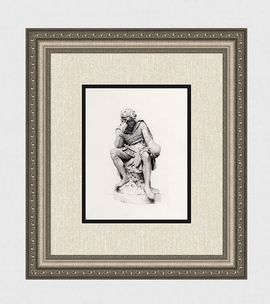 Lord RONALD Gower 1800s Etching "hamlet" Gallery FRAMED Certificate of ...