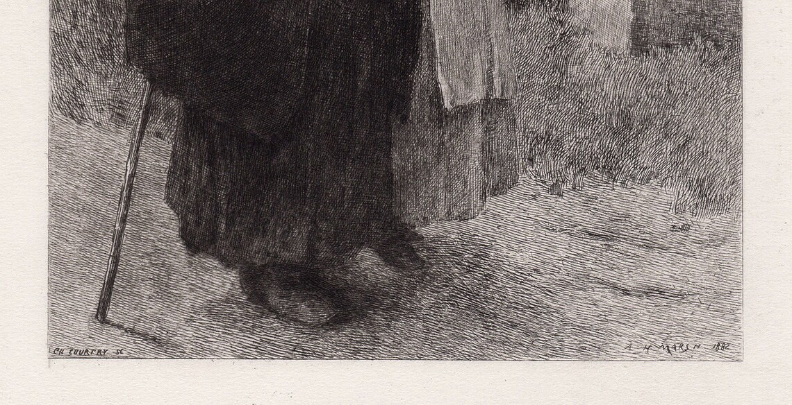 1800s Arthur Hardwick Marsh Etching "forgotten and Homeless" SIGNED ...