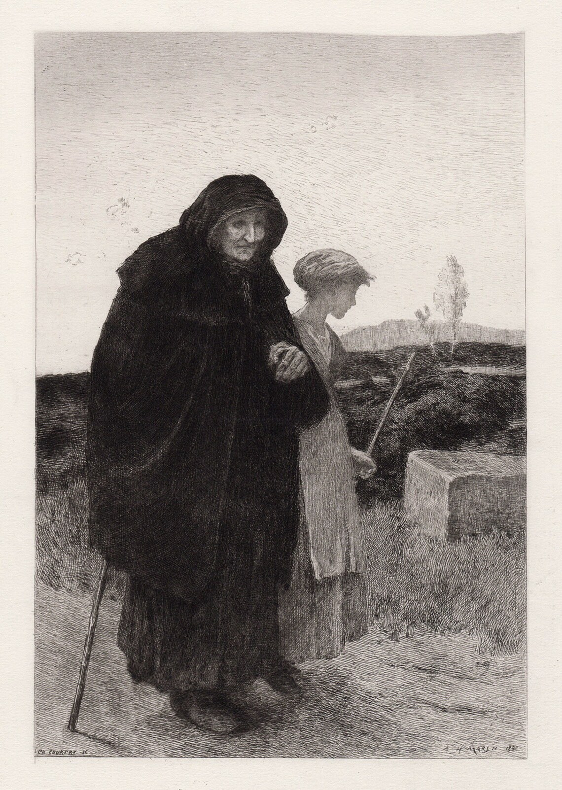 1800s Arthur Hardwick Marsh Etching "forgotten and Homeless" SIGNED ...